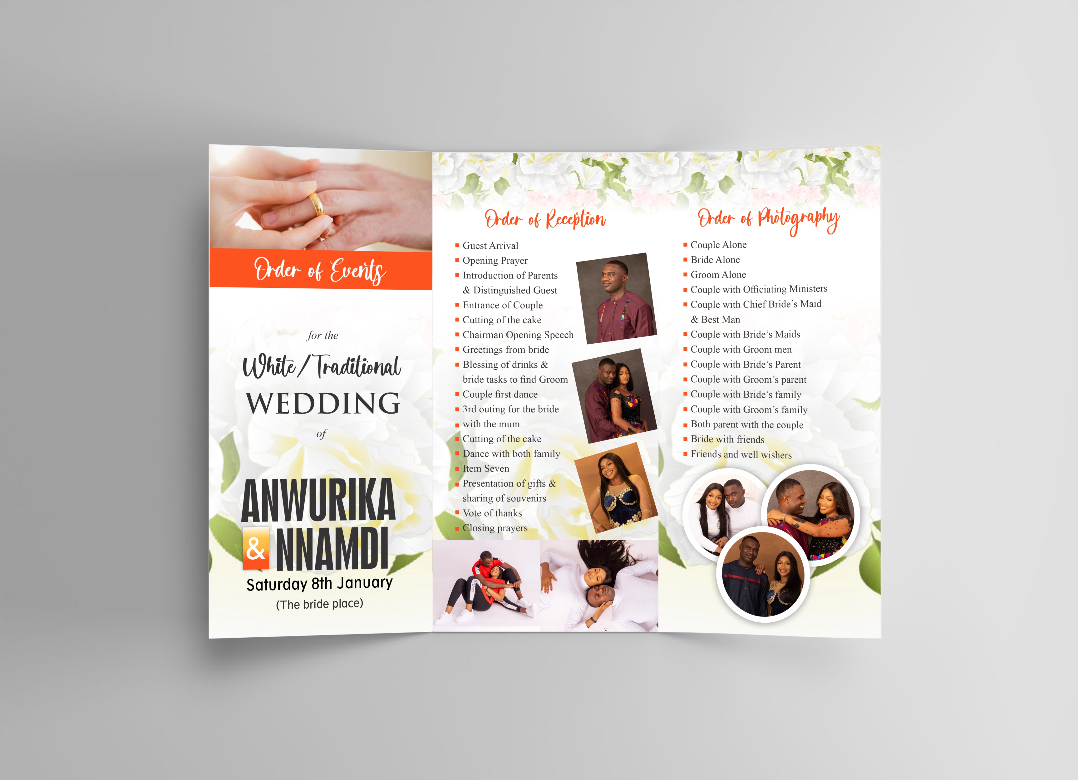 Example Of Tri Fold Wedding Programs