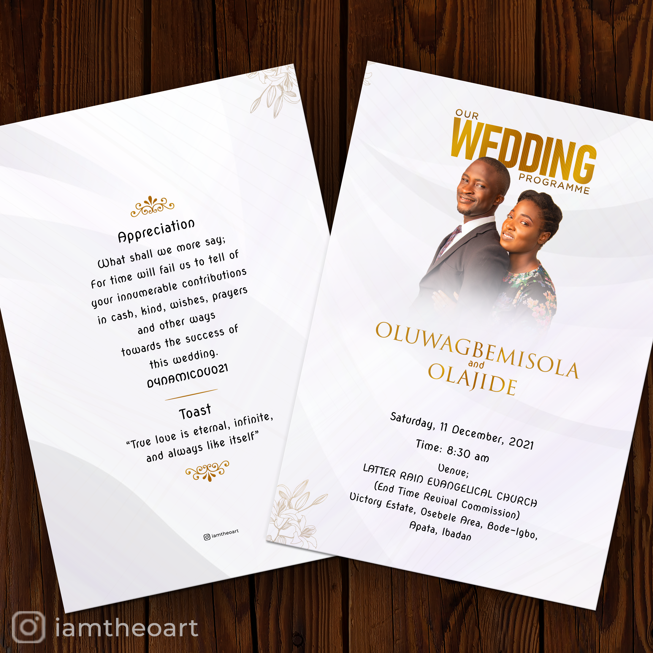 Wedding program cover ideas | Honestweddingadvice.com