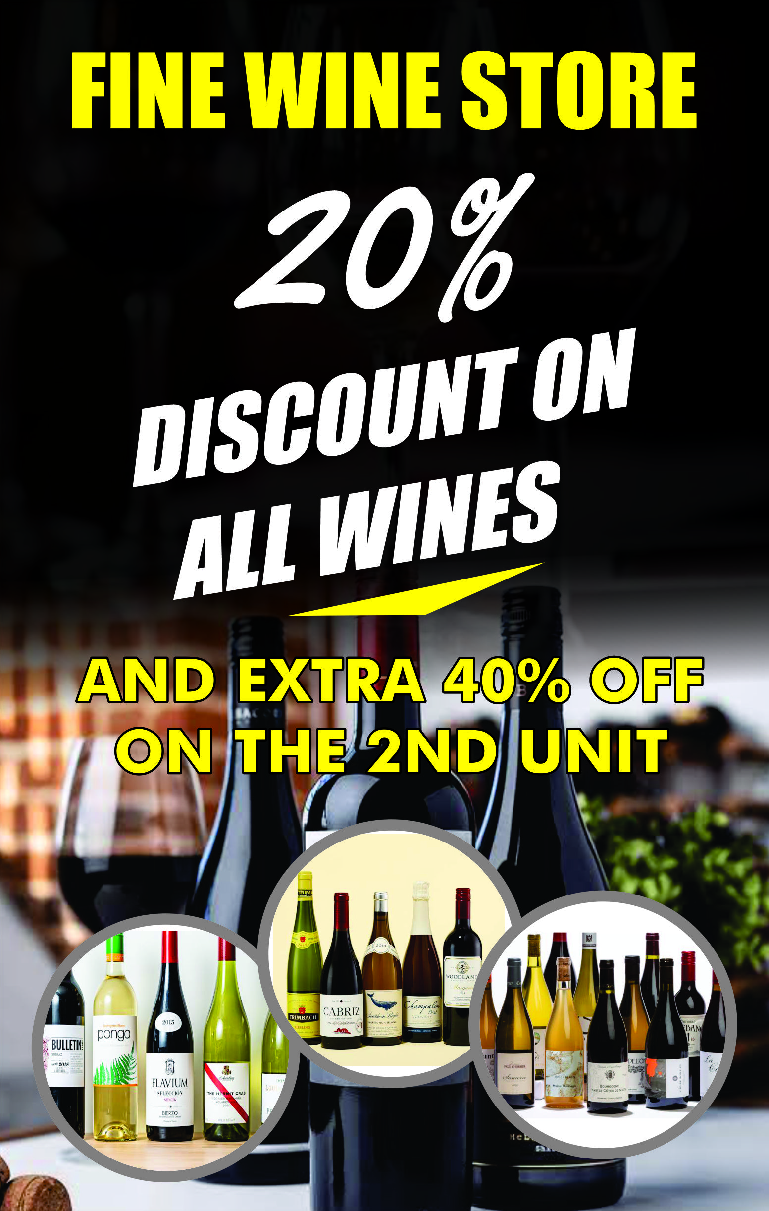 Flyer design for a wine store